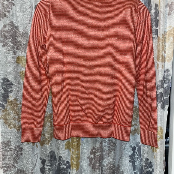 Talbots | Sweaters | Talbots Orange Gold Metallic Striped Cardigan ...